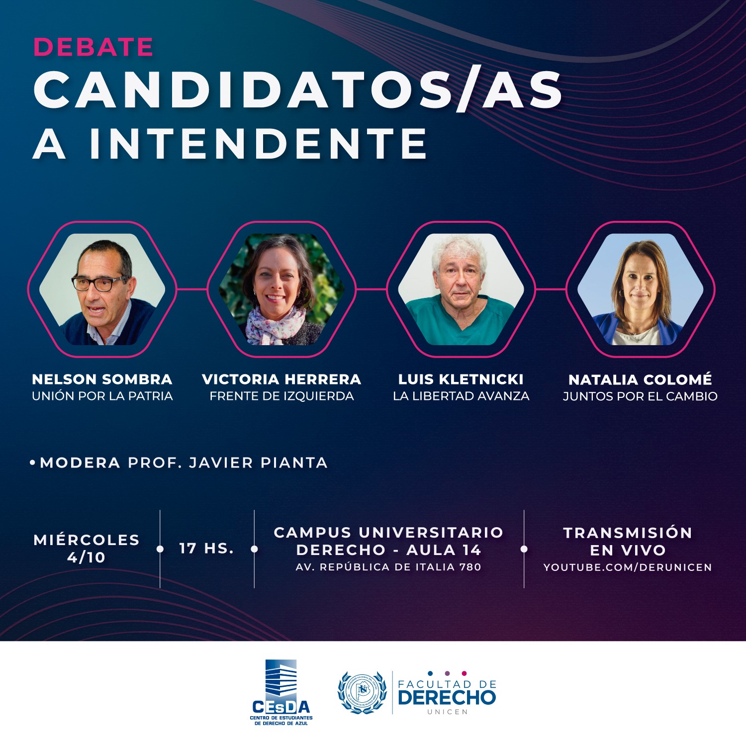 Debate de Candidatxs a Intendente del Partido de Azul en Facultad de ...